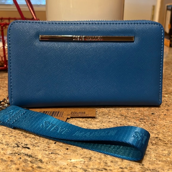 Steve Madden | Bags | Nwt Steve Madden Zip Around Wallet Sapphire Blue ...